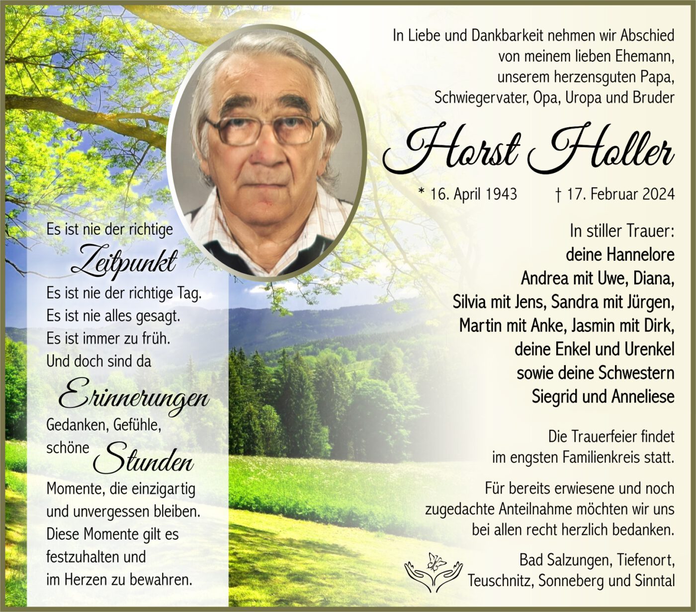 Traueranzeigen 2024 Krayenberggemeinde - Bestattungshaus Sachs